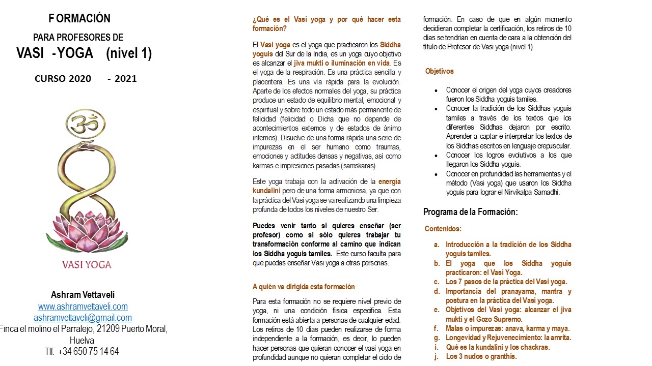 Formación Profesores de Vasi Yoga en México y España – Espacio abierto ...